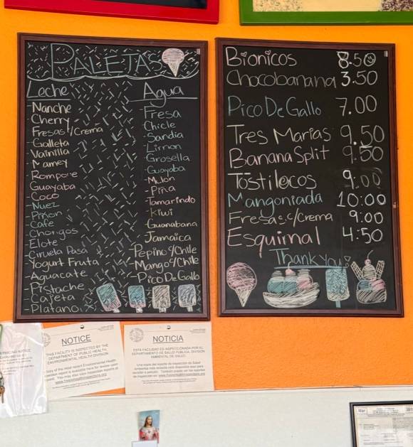 Menu at La Reina De Michoacan, Fresno