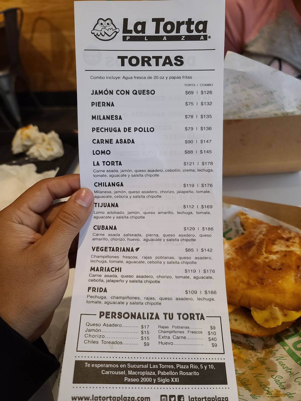 Carta del restaurante La Torta Plaza - Carrousel, Tijuana, Blvd. Díaz ...