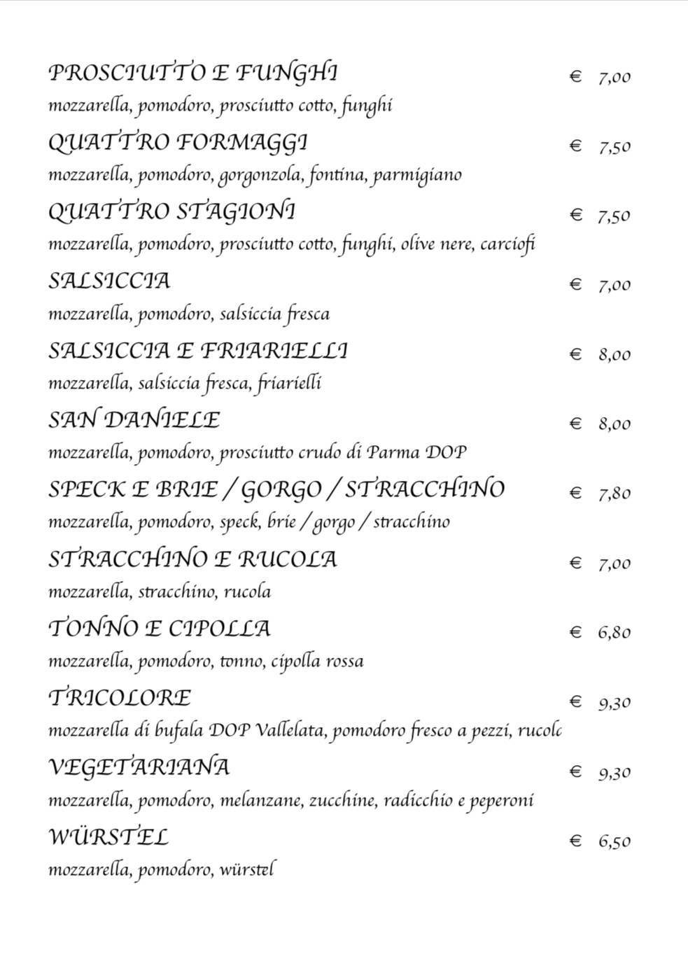 Menu da "La favola" ristorante sardo e pizzeria, Torino, Piazza Pietro ...