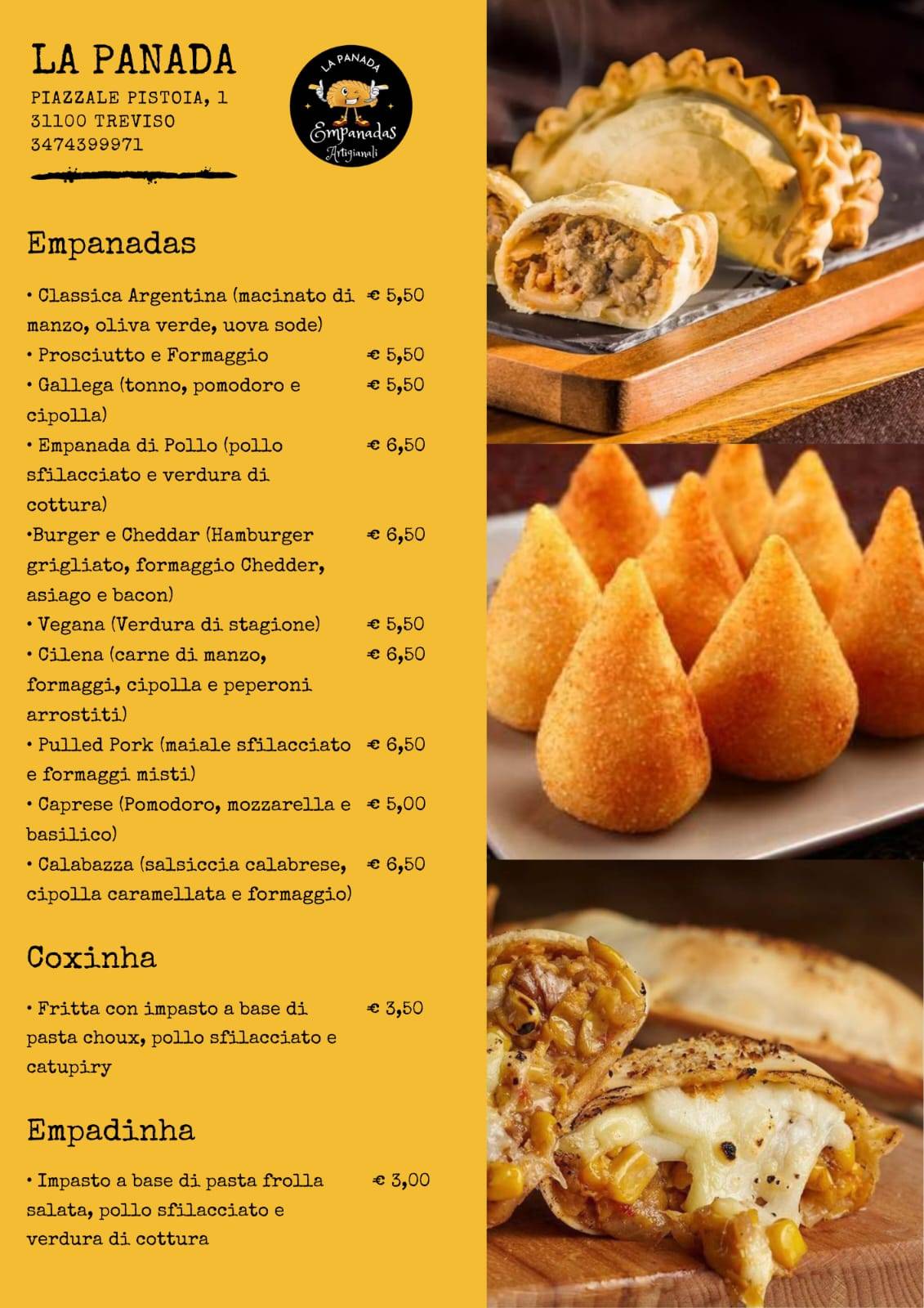 Menu da La panada ristorante, Treviso