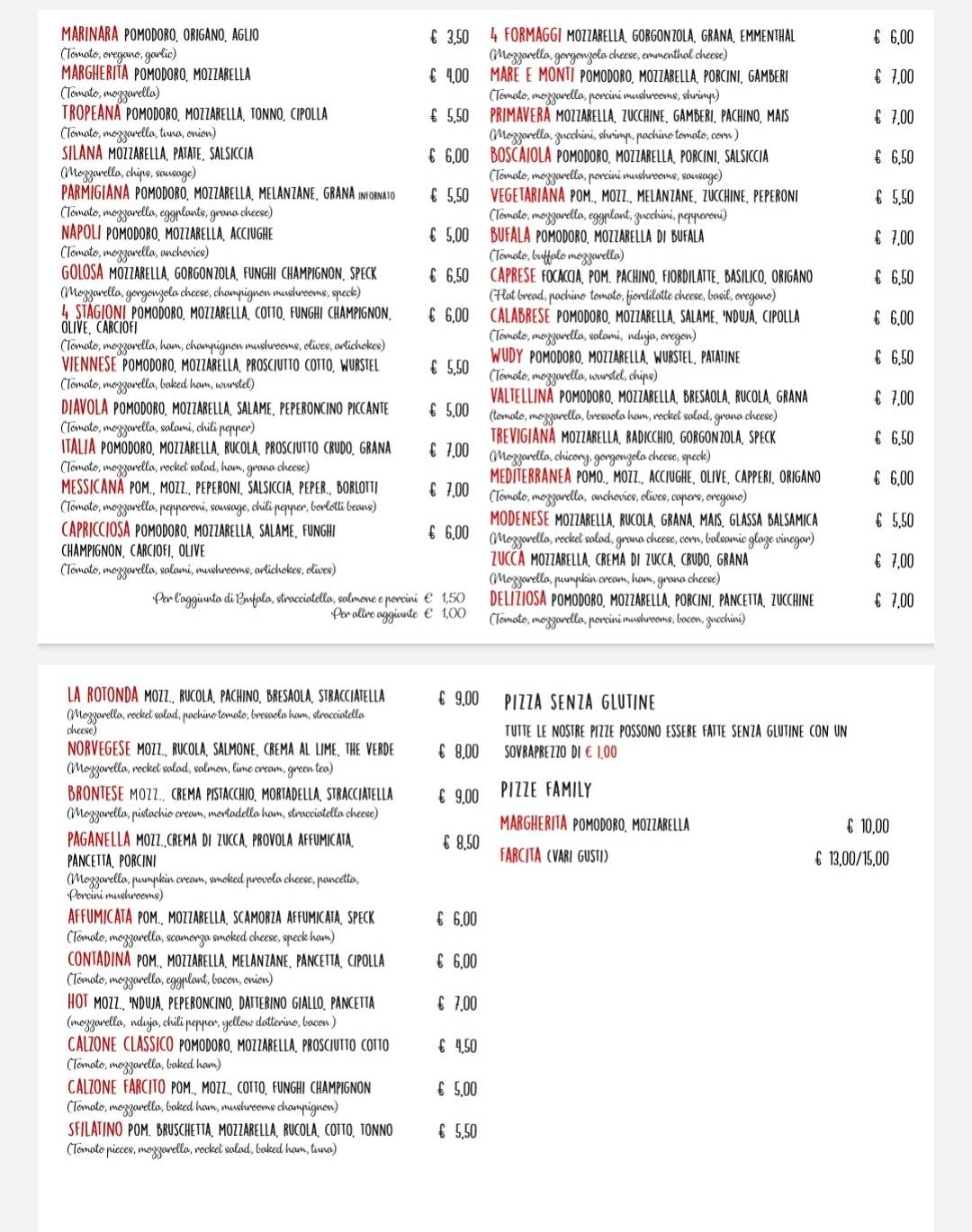 Menu da La rotonda ristorante, Marina di Davoli