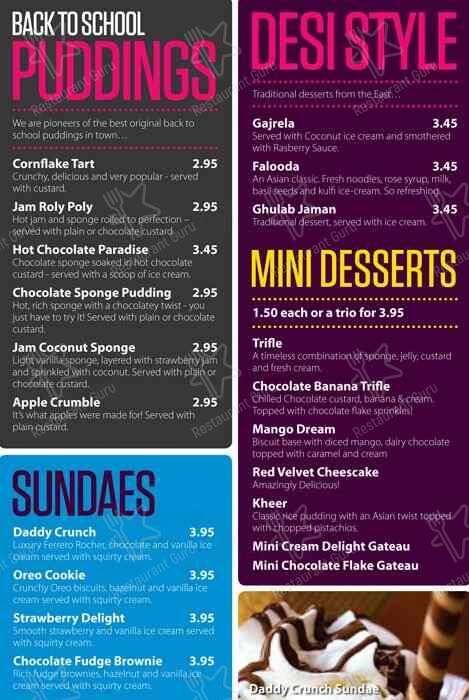 Menu at MyLahore Manchester fast food, Manchester