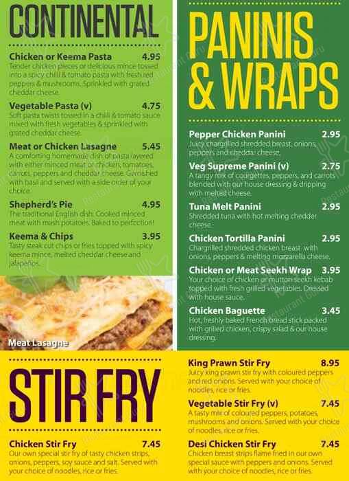 Menu at MyLahore Manchester fast food, Manchester