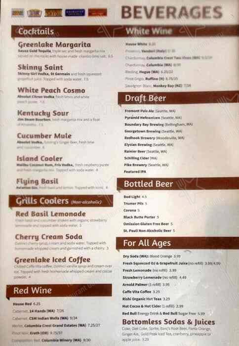 Menu at Lake Forest Bar and Grill, Lake Forest Park