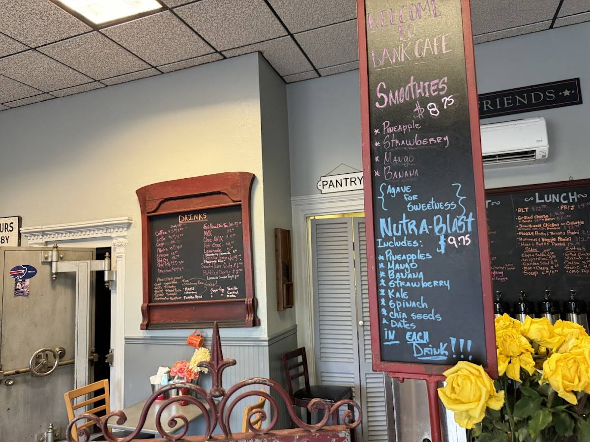 Menu at Bank Cafe, Lake George