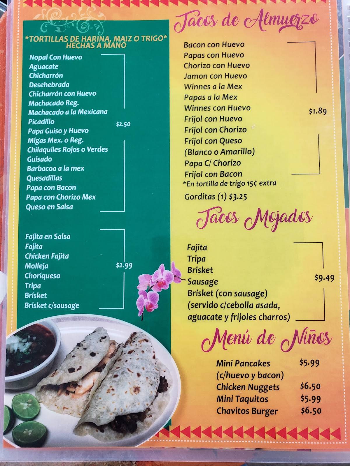 Menu at Las Flores Restaurant #2, Laredo