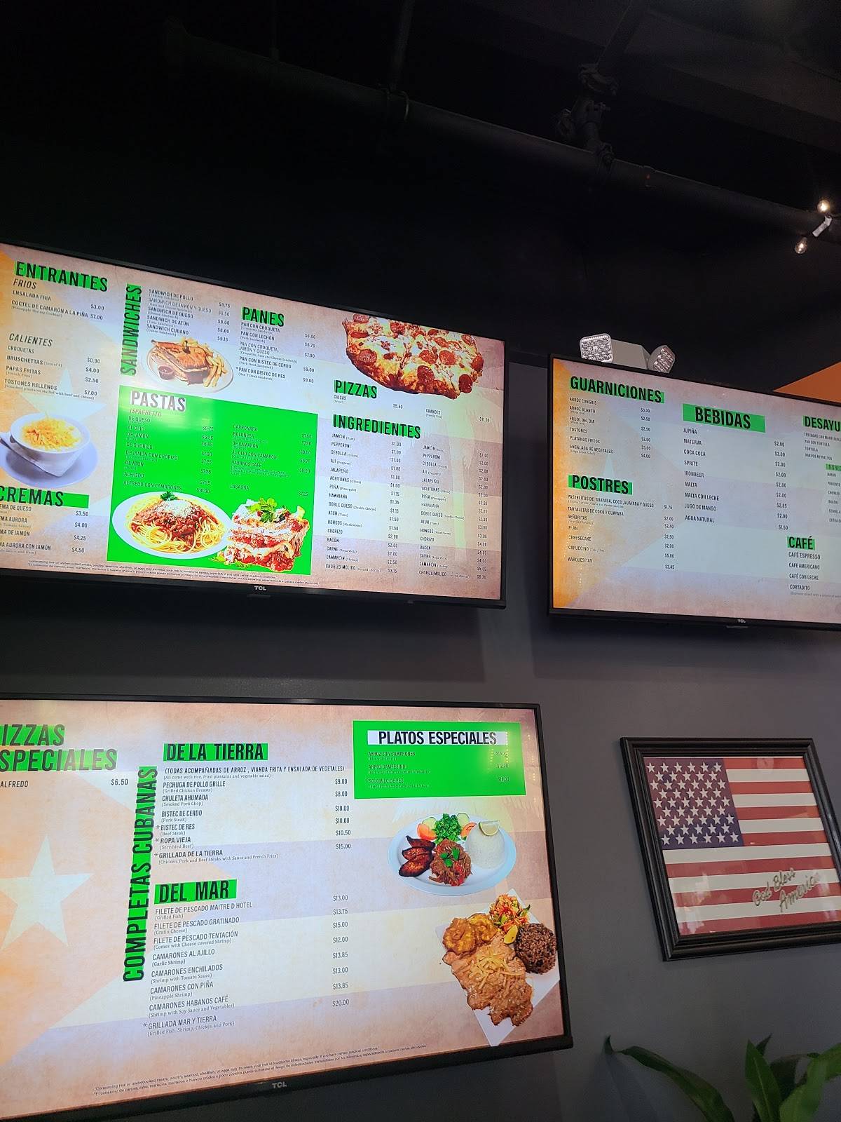 Menu at Habanos Cafe, Las Vegas
