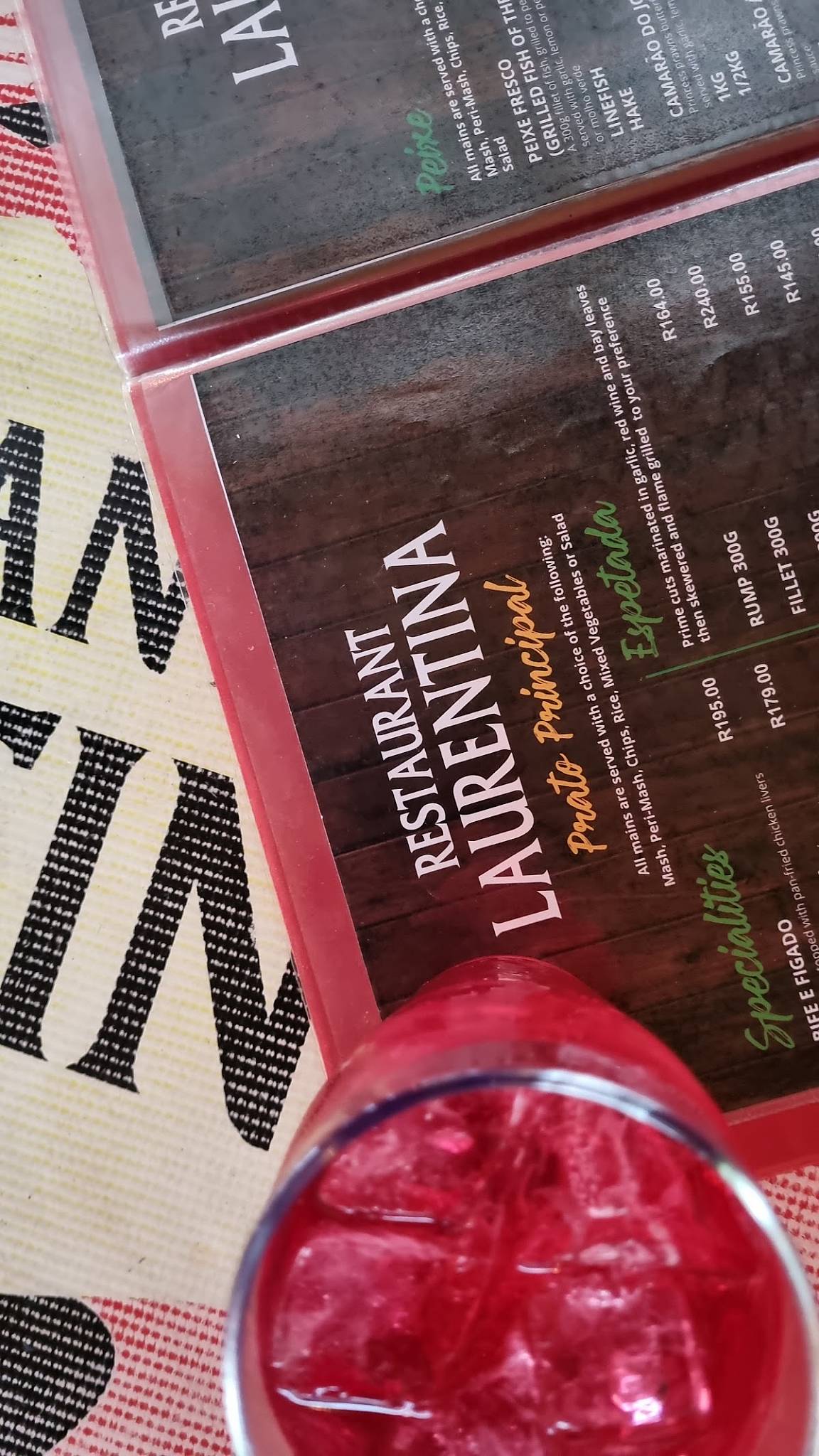 Menu at Laurentina Restaurant Harties, Hartbeespoort