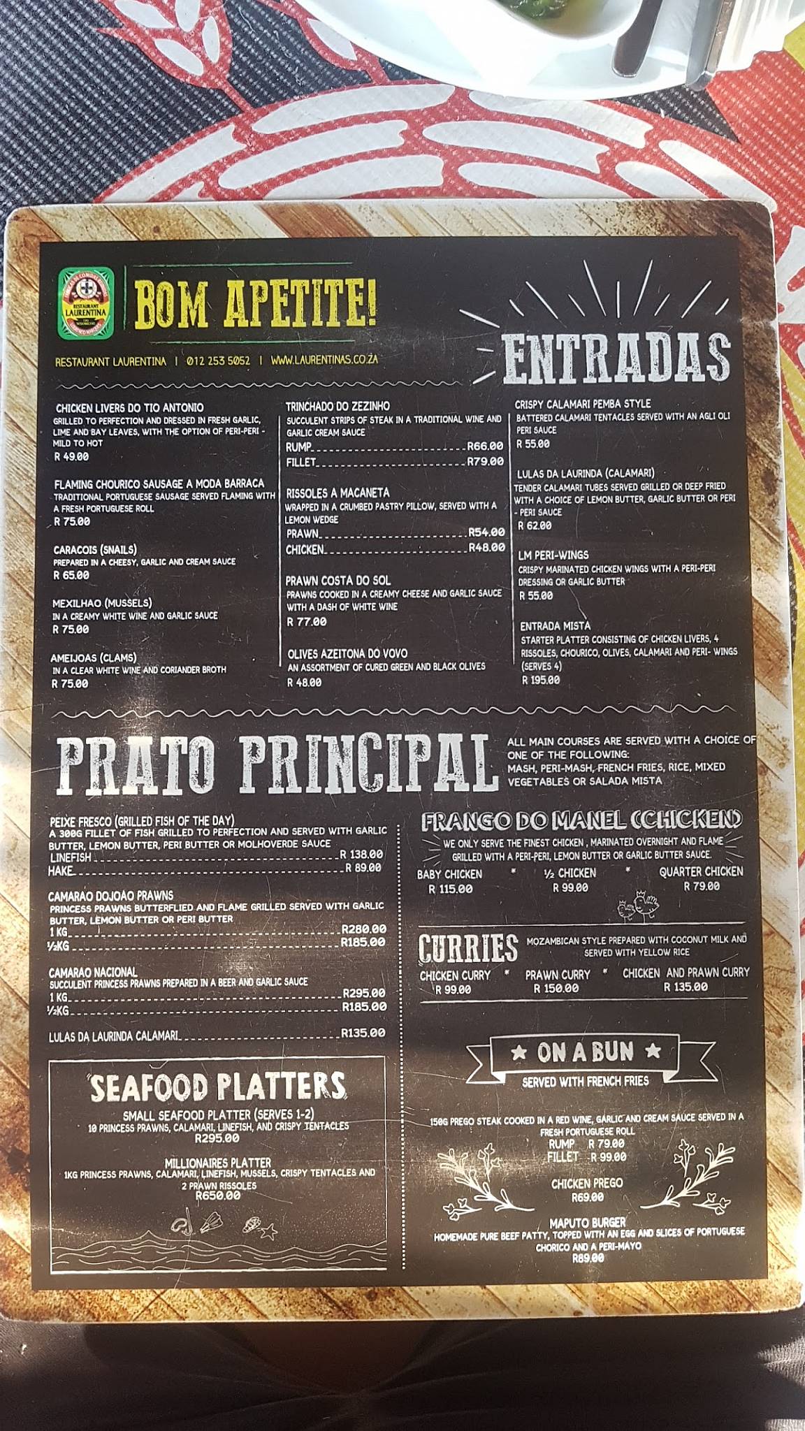Menu at Laurentina Restaurant Harties, Hartbeespoort