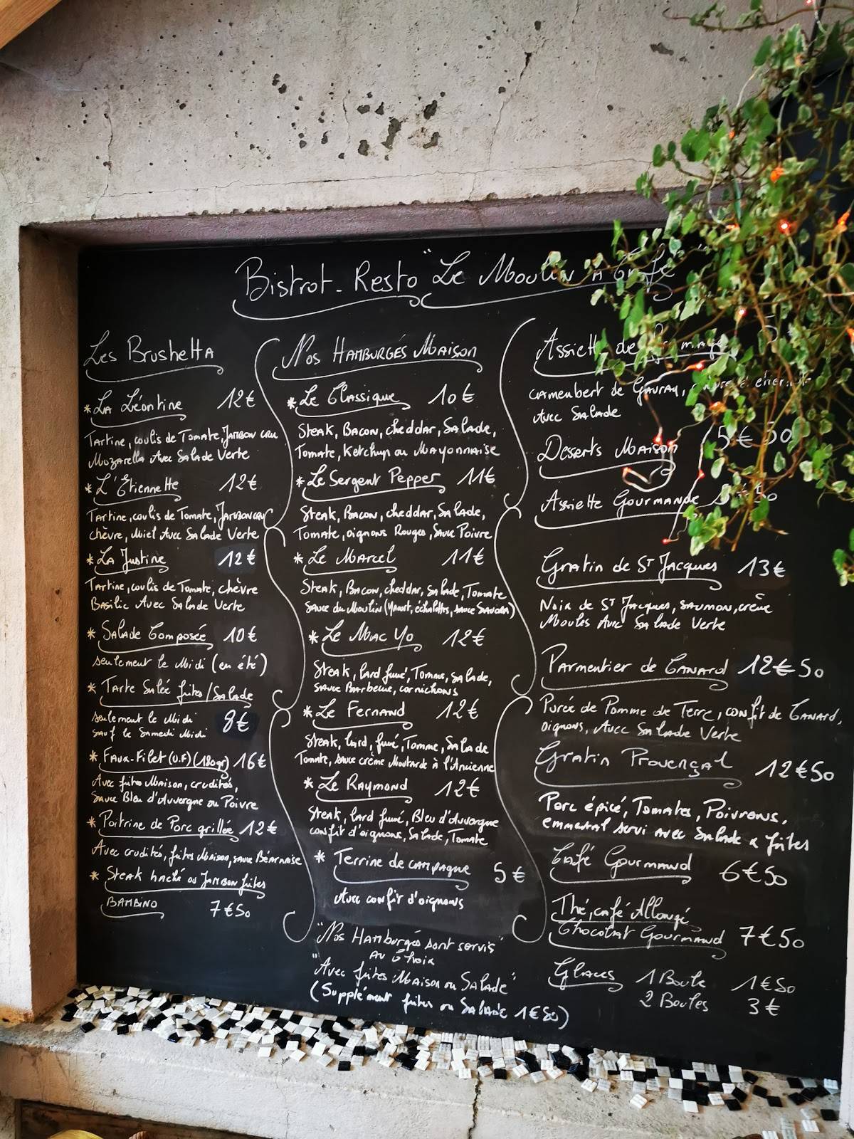 Menu au Le Moulin à Café, Villedieu-les-Poêles