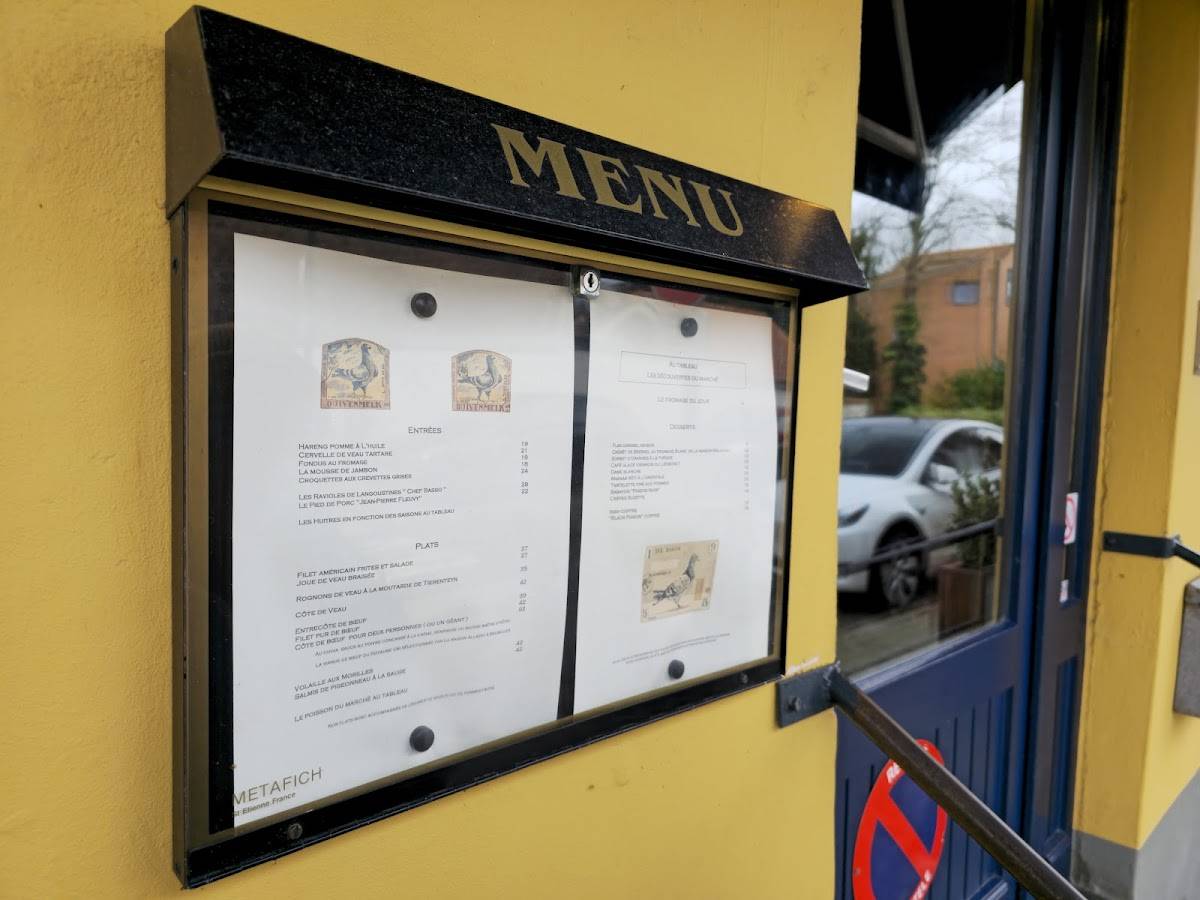 Menu au Le Pigeon Noir, Uccle, Rue Geleytsbeek 2