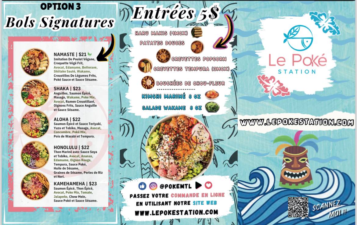 Menu au Le Poké Station Repentigny (Nouvelle Administration) restaurant ...