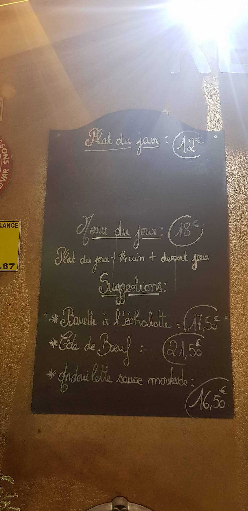 Menu au Le Relais de Saint Pons restaurant, Grimaud