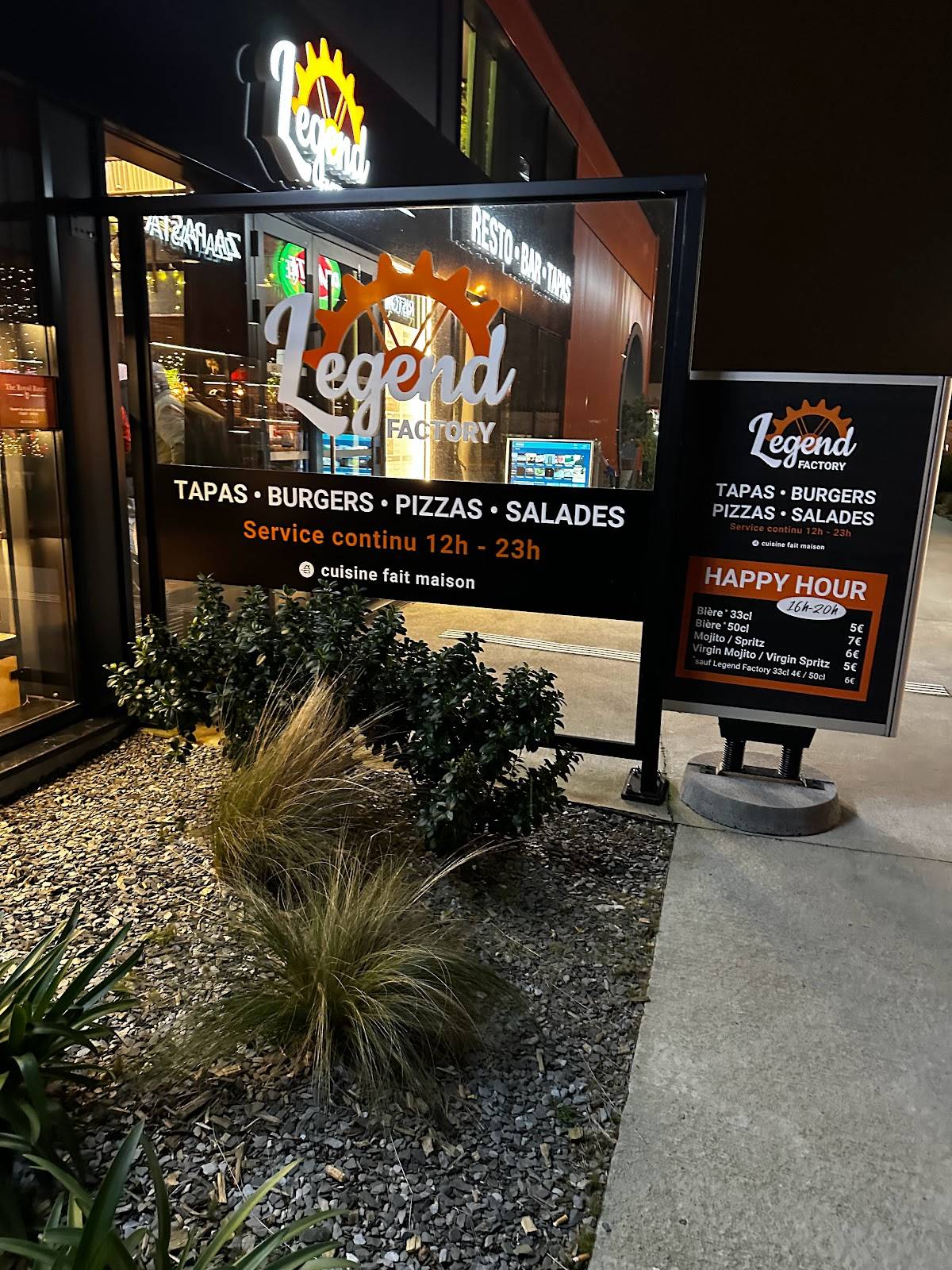 Menu au Legend Factory restaurant, Rennes