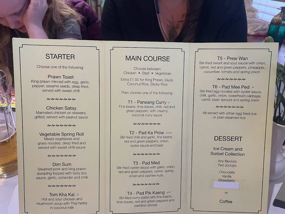 Menu at Lemon Grass Thai Cuisine restaurant, Redcar
