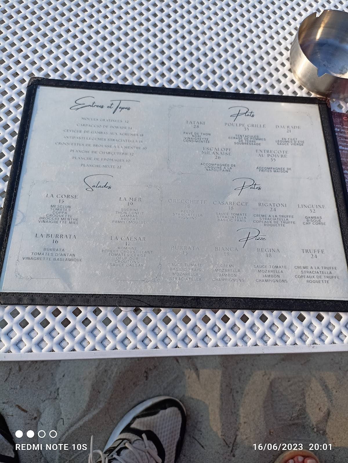 Menu au Les Tamaris Île-Rousse restaurant, L'Île-Rousse, Prom. de la ...