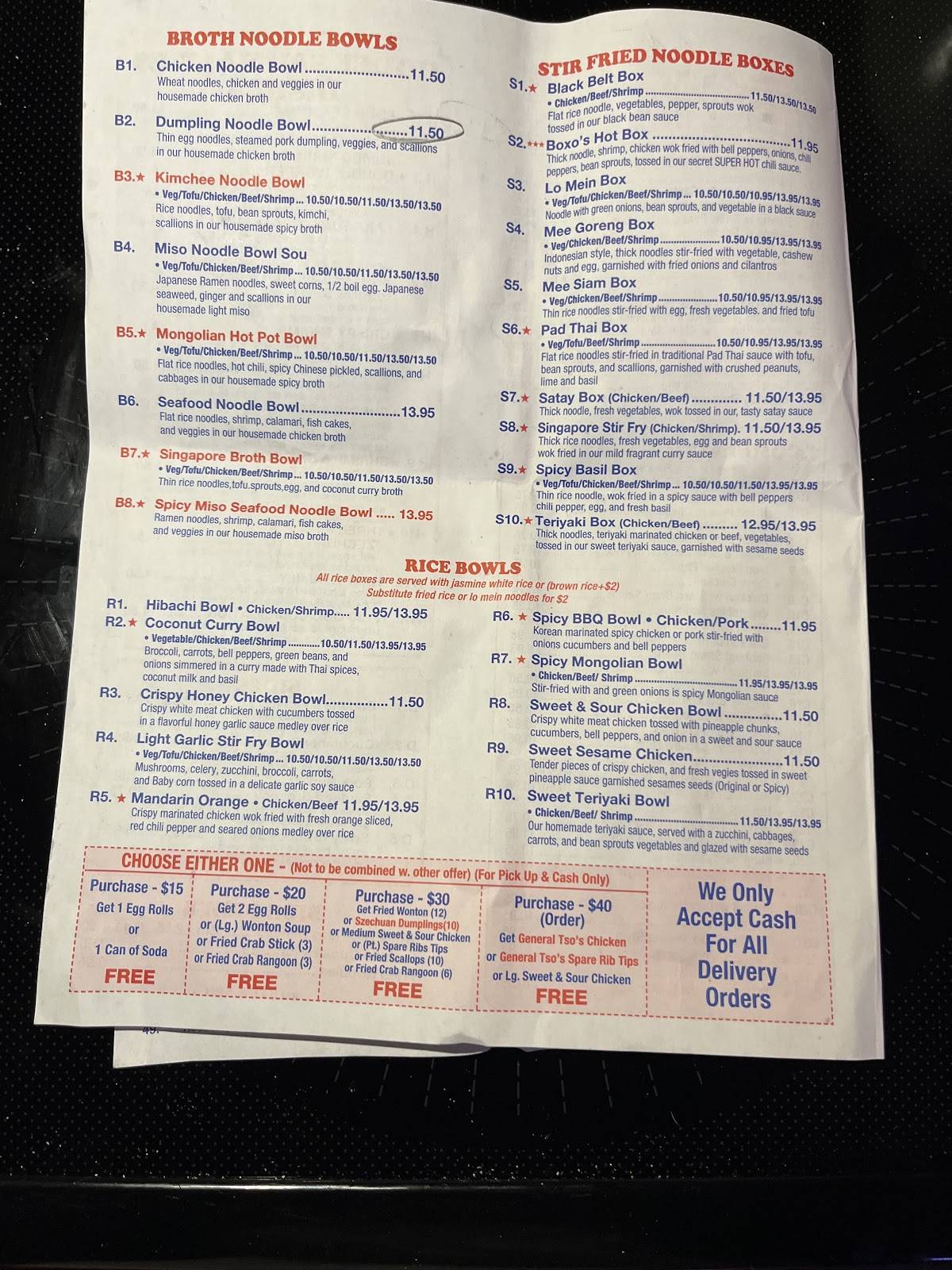Menu at Golden Dragon restaurant, Liberty