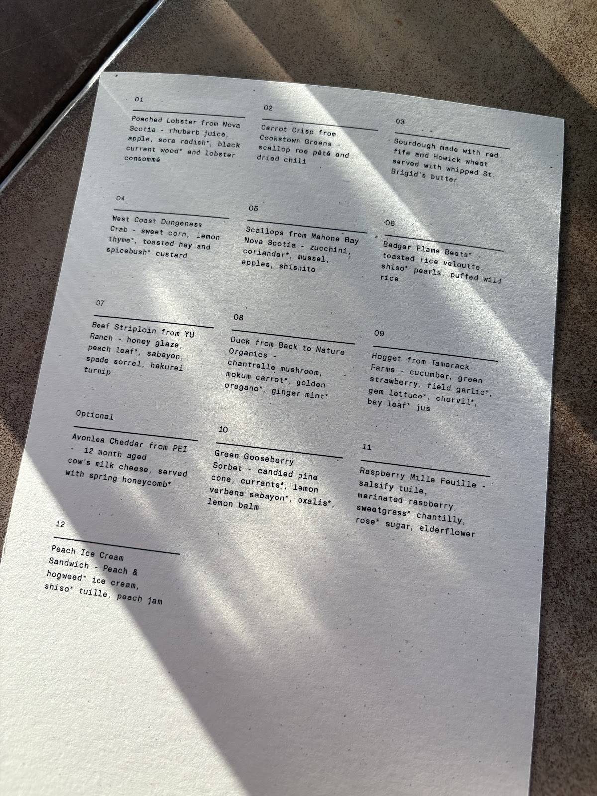Menu at Restaurant Pearl Morissette, Lincoln