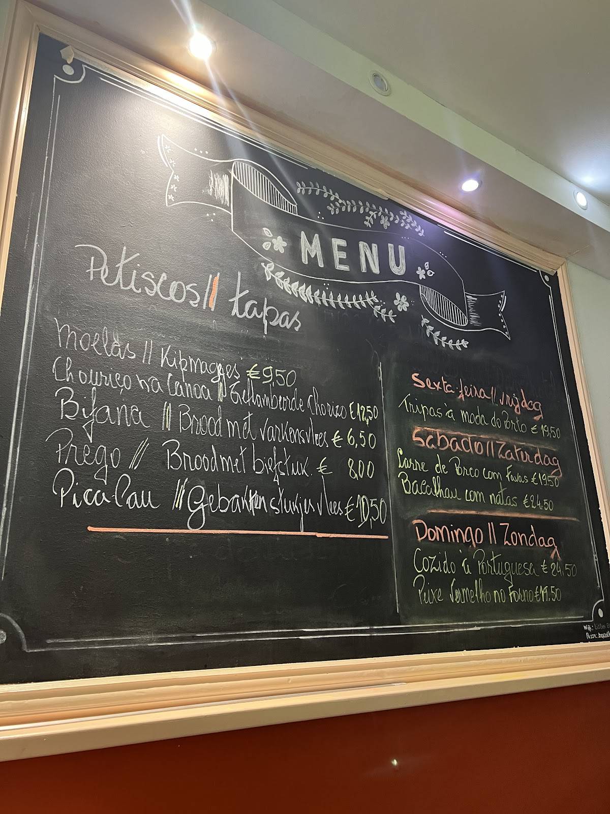 Speisekarte von Lisboa Bar, Schiedam