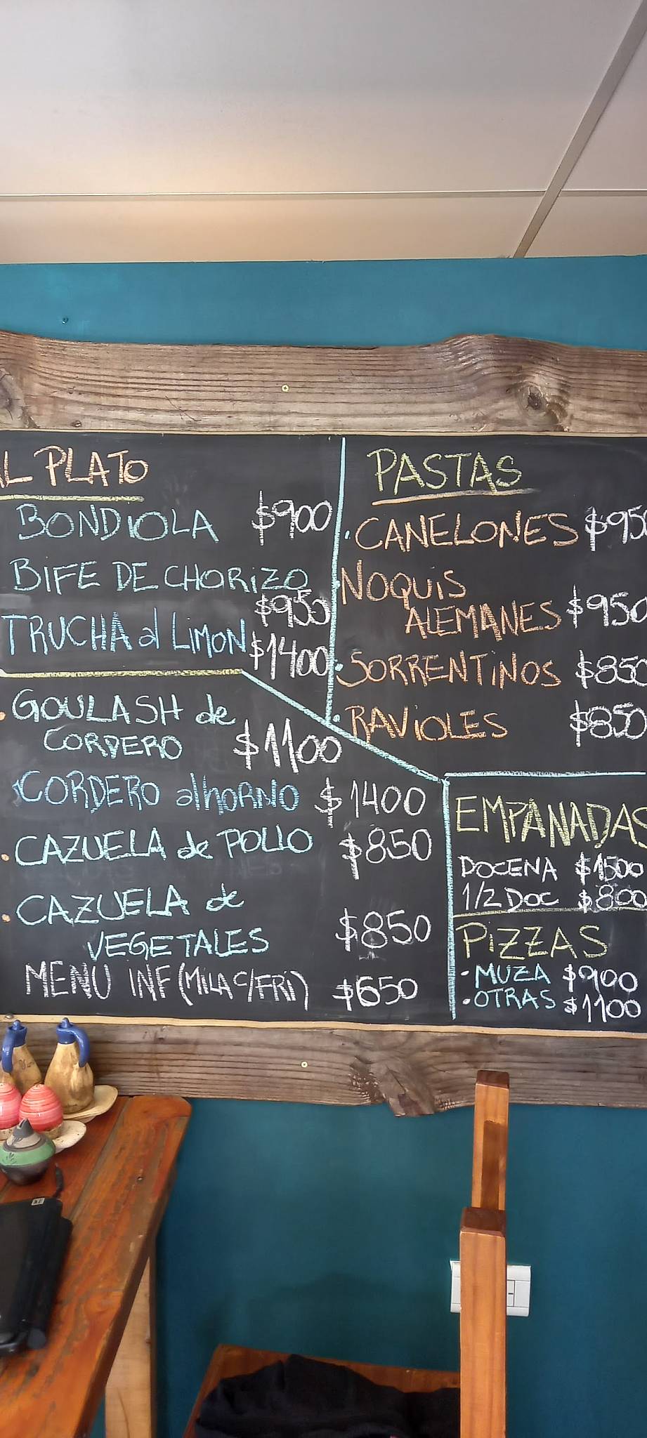 Carta de RÚSTICA RESTAURANTE, Caviahue, Puesta del Sol s/n