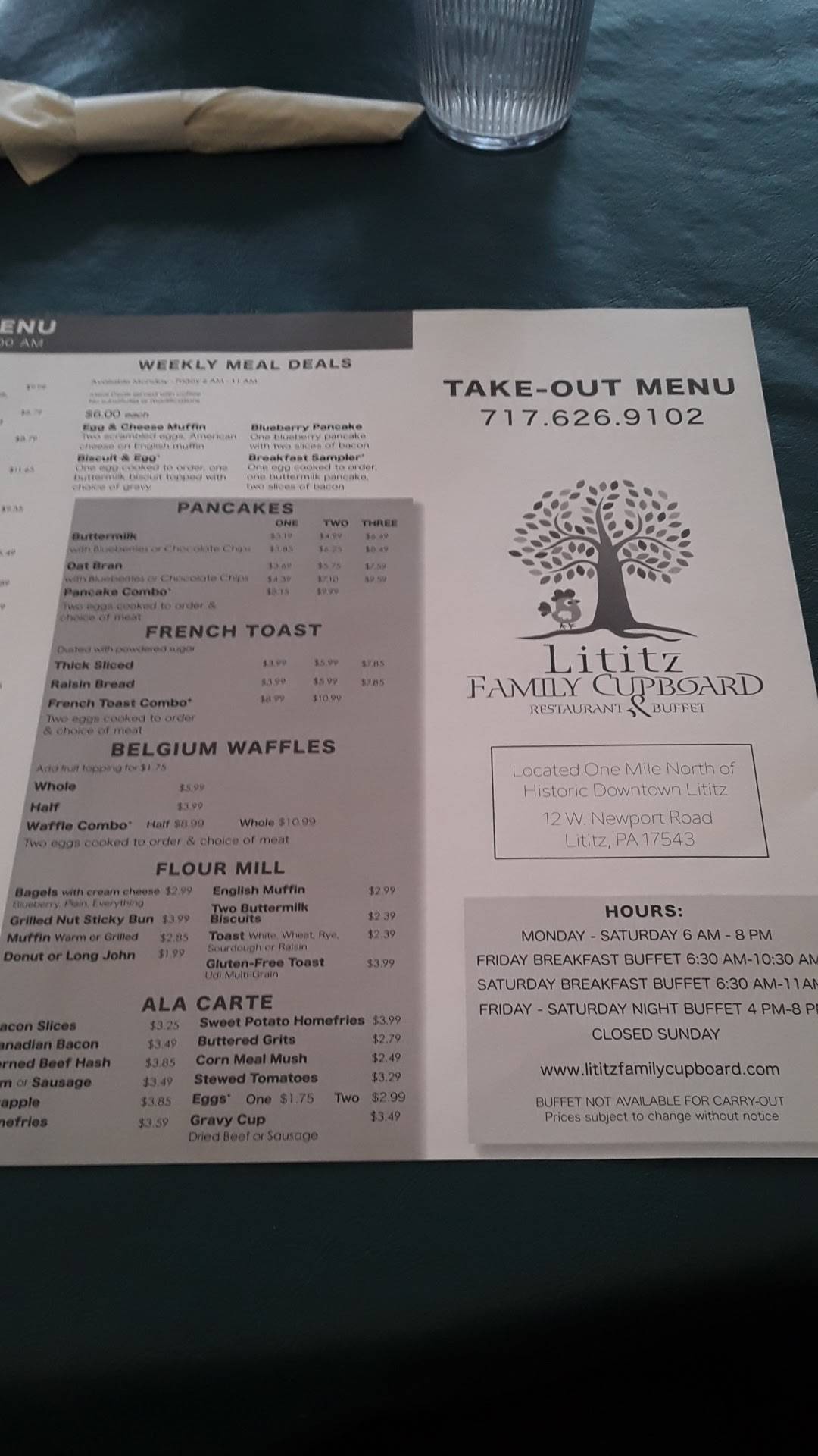 Menu at Lititz Family Cupboard Restaurant & Buffet, Lititz