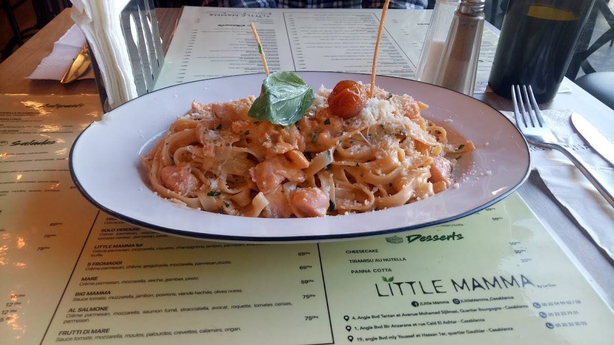 Menu au Little Mamma Bir Anzarane restaurant, Casablanca, Rue Kaid al ...
