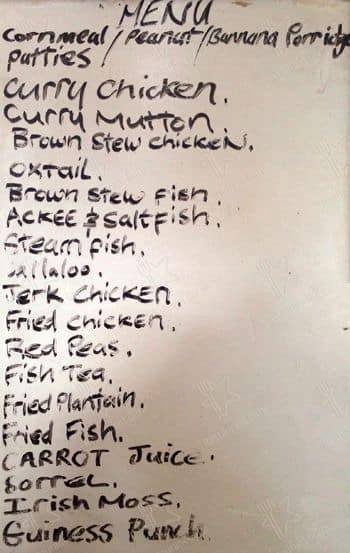 Menu at Little Ochie restaurant, London
