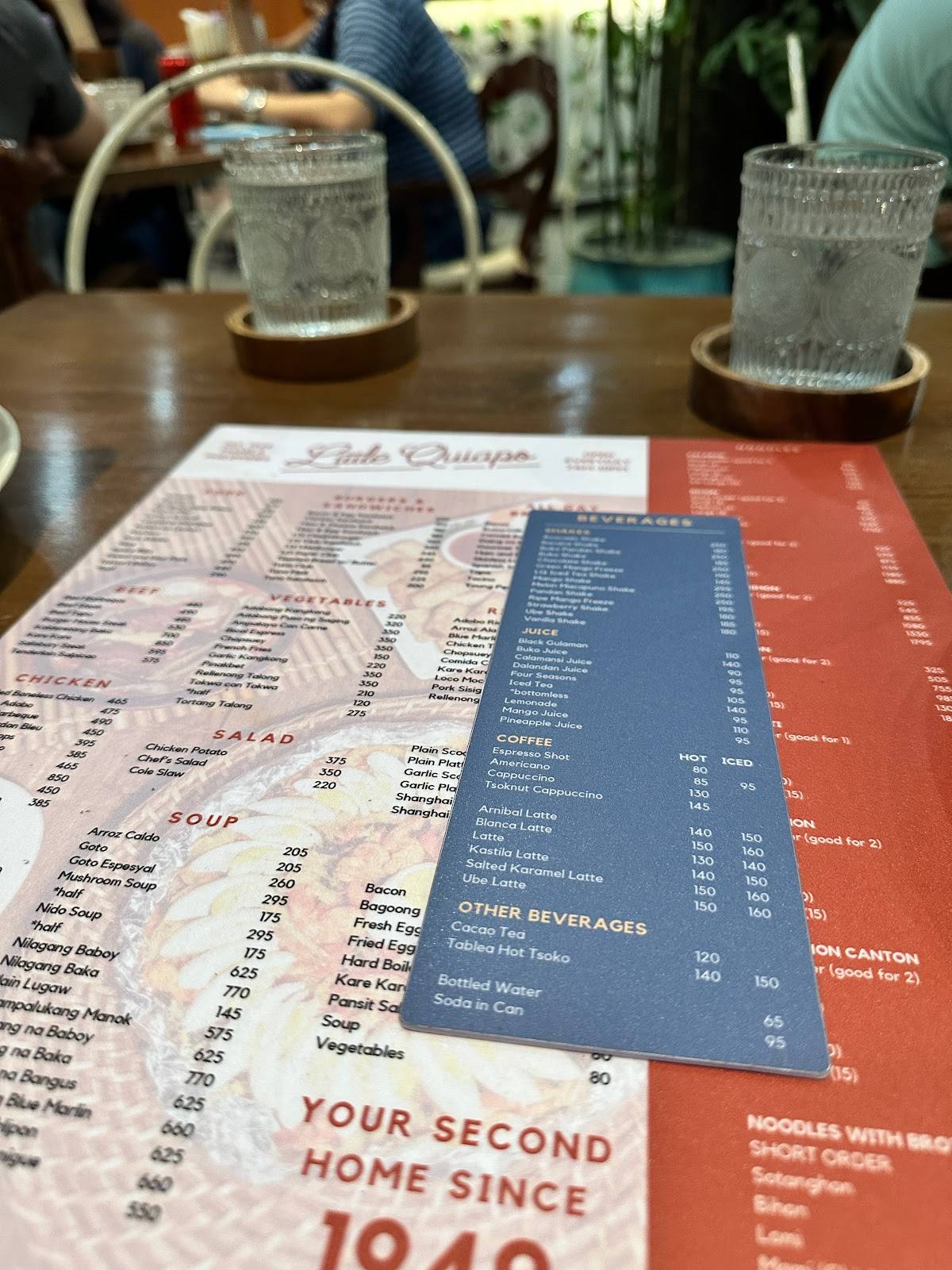 Menu at Little Quiapo desserts, Quezon City