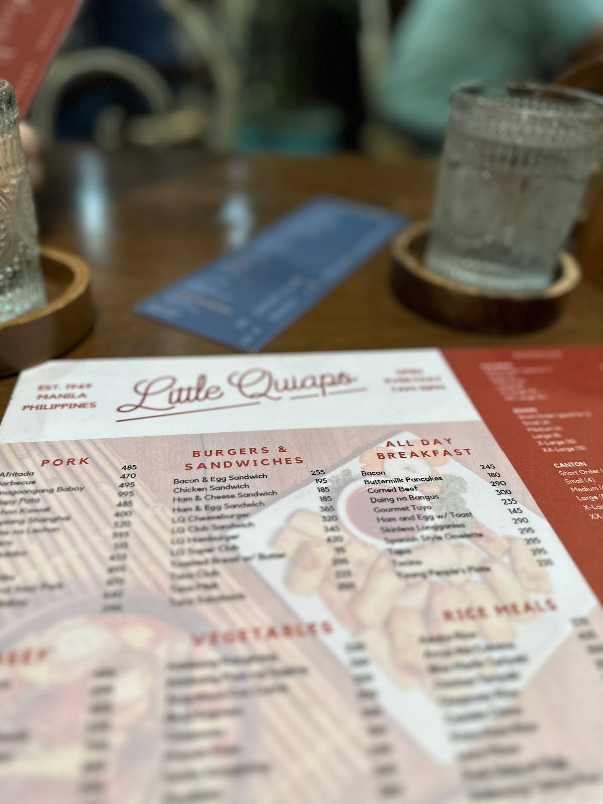 Menu at Little Quiapo desserts, Quezon City