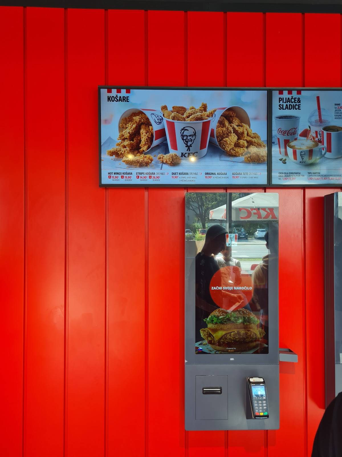 Menu at KFC Vič restaurant, Ljubljana