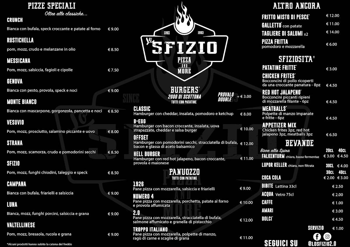 Menu da Lo Sfizio 2.0 ristorante, Vicomoscano