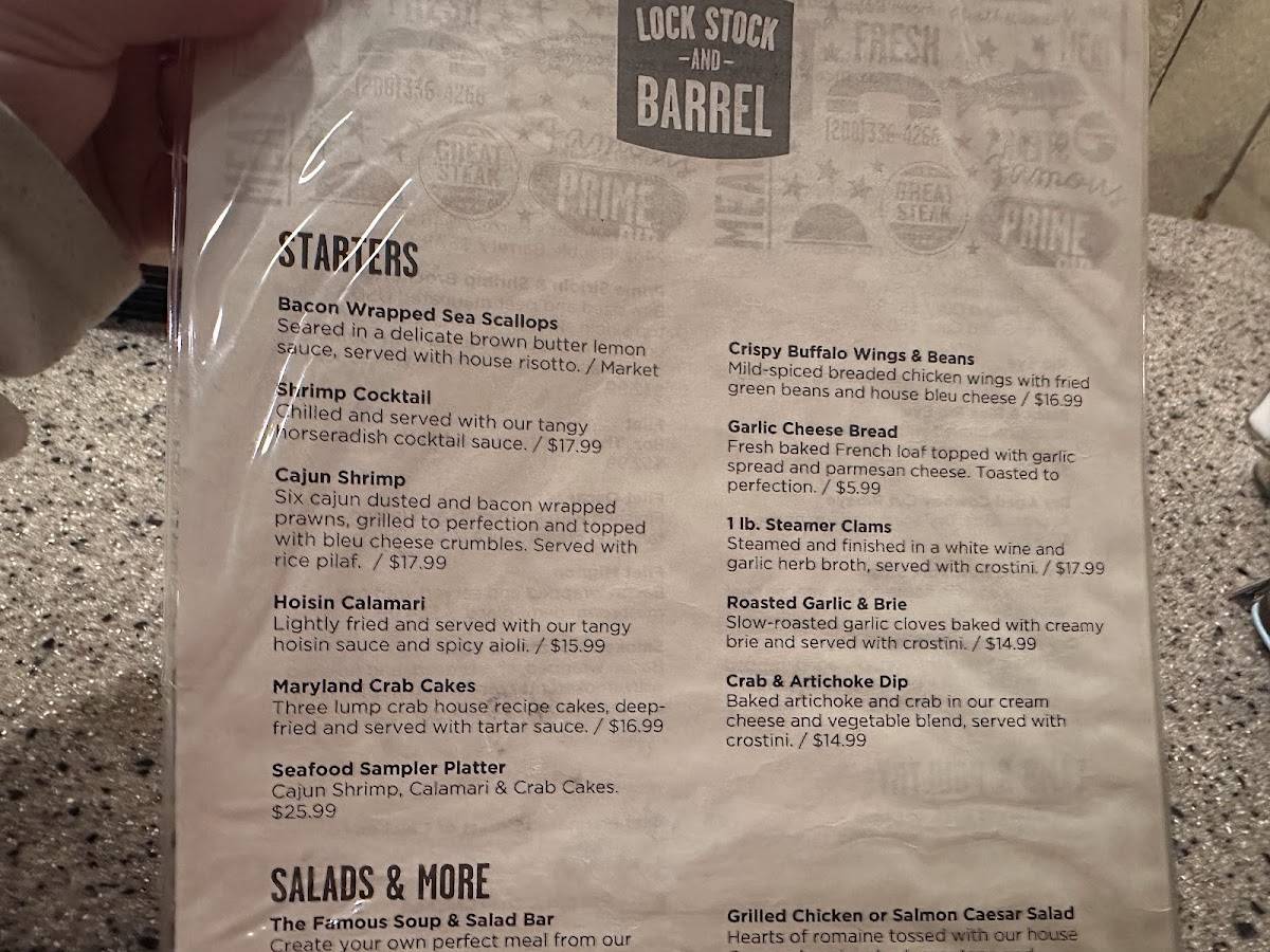 Menu at Lock Stock & Barrel, Boise