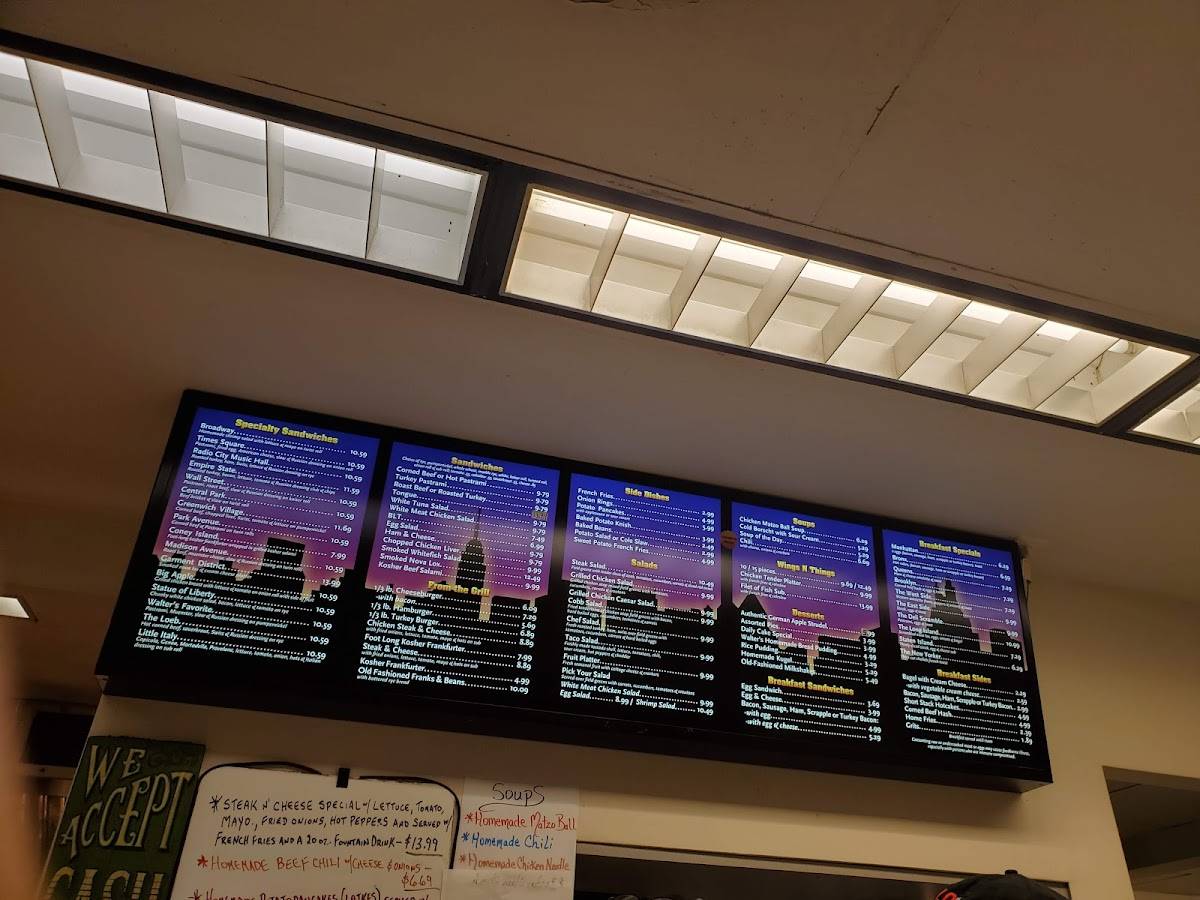 Menu at Loeb's NY Deli restaurant, Washington