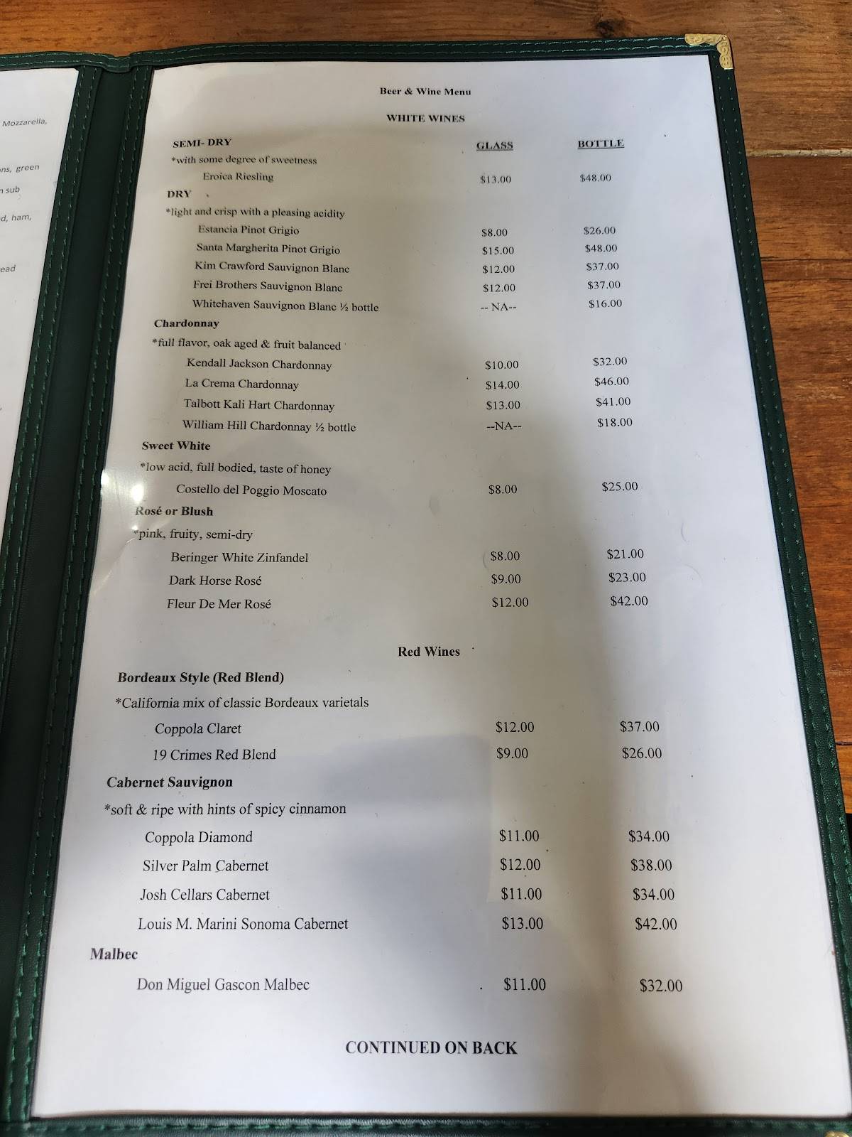 Menu at Log House 1776 Restaurant, Wytheville