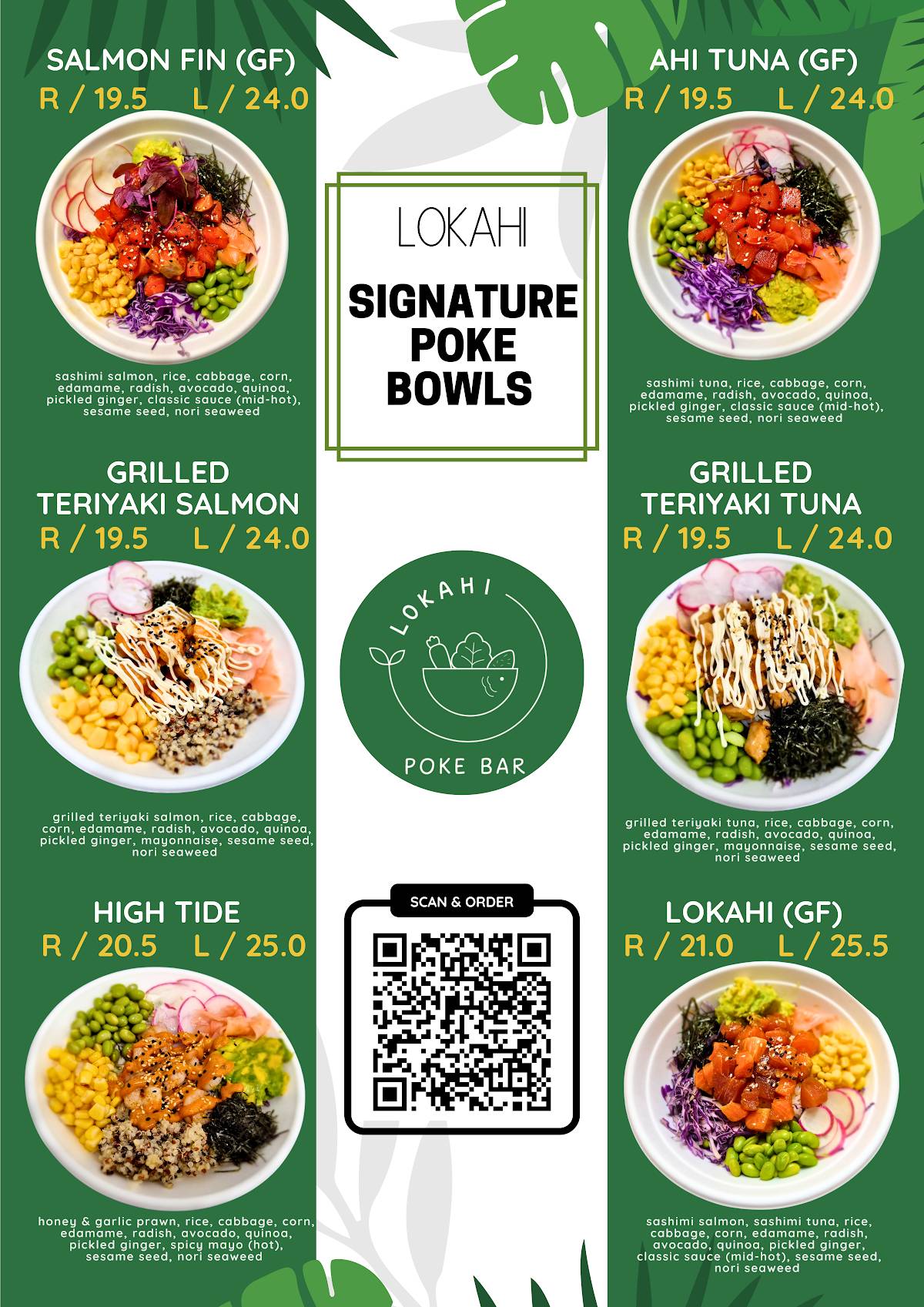 Menu at Lokahi Poke Bar, Cannonvale