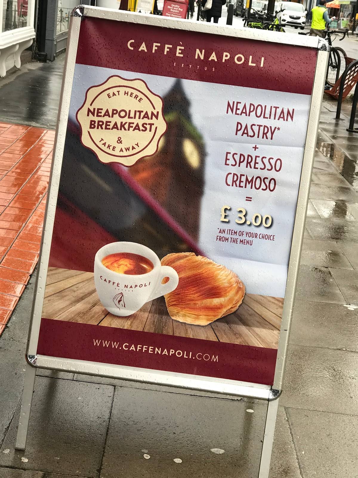 Menu at Caffè Napoli cafe, London, 31B Goodge St