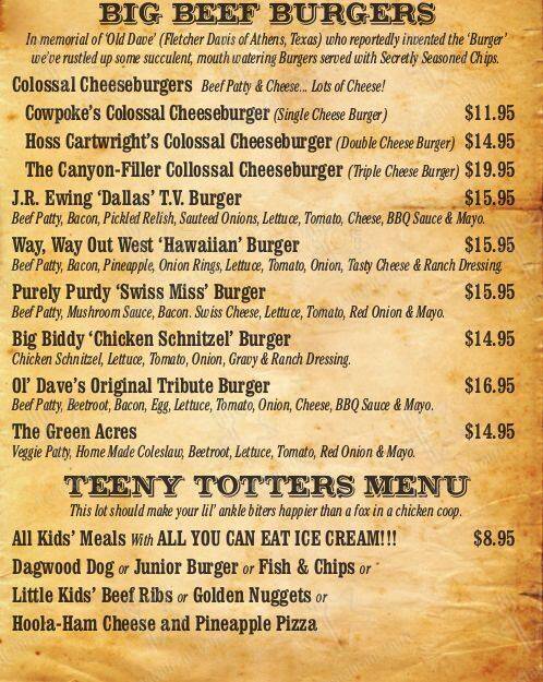 Menu at Lone Star Rib House Glenelg restaurant, Glenelg