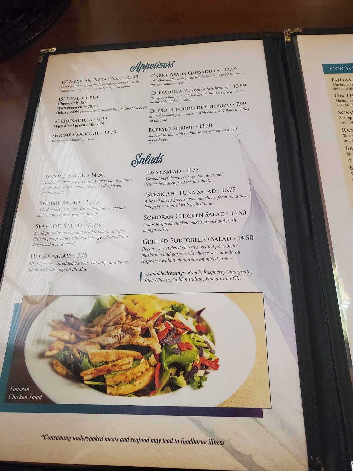 Menu at Los Agaves Restaurant, Green Valley