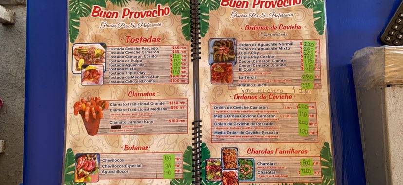 Menu at Los Desvelados Otay restaurant, Tijuana