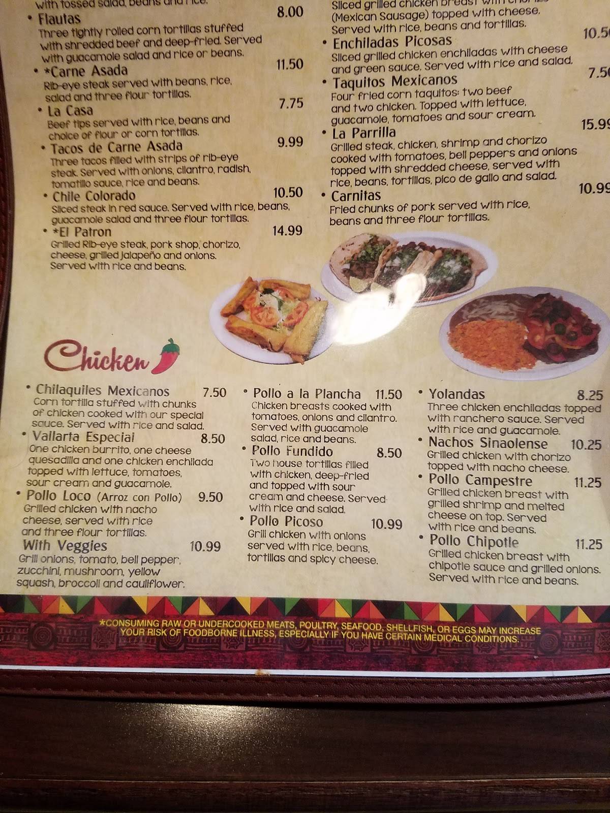 Menu at Los Jalapeños Mexican Restaurant, Piney Flats, Bristol Hwy