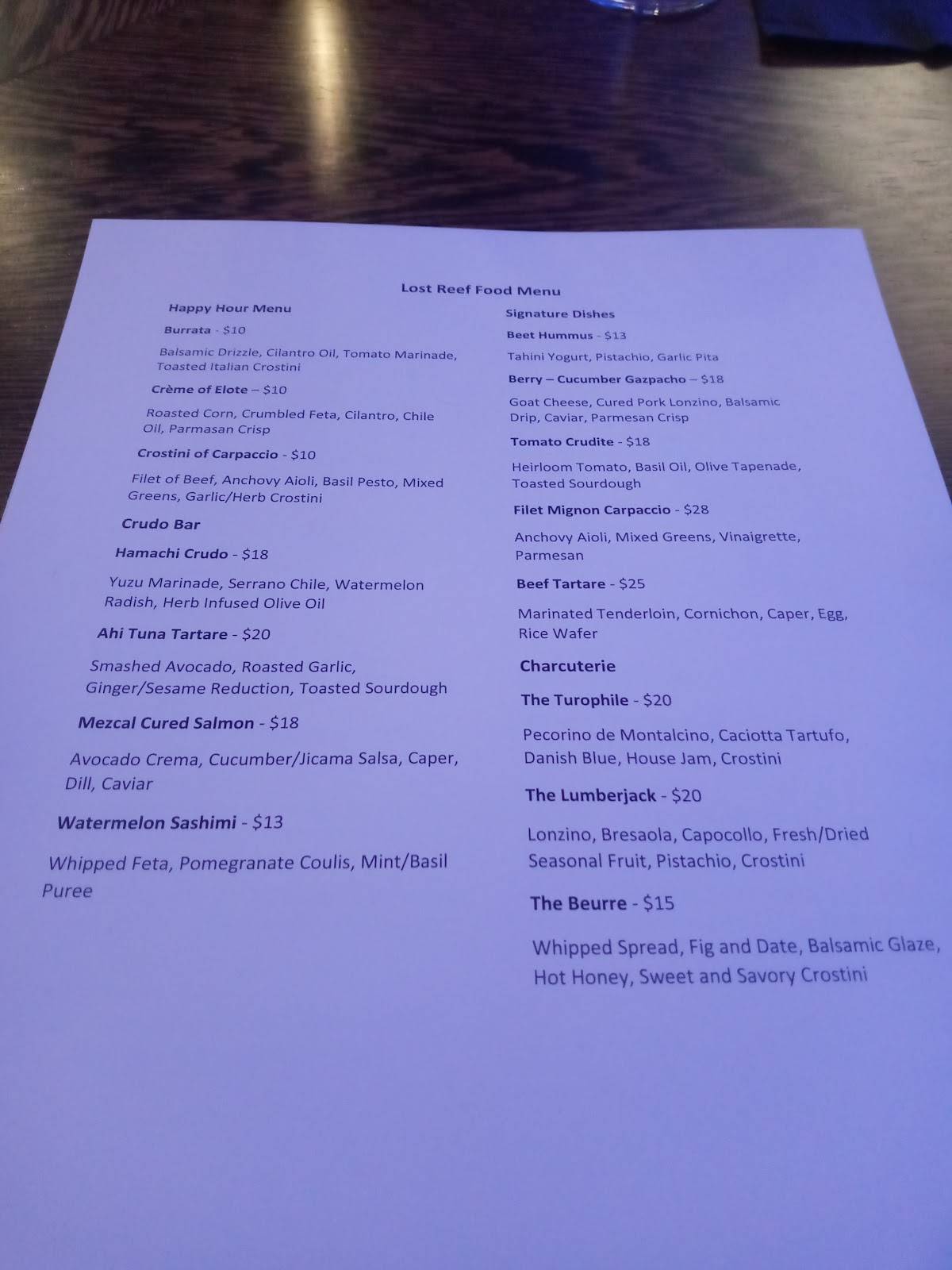 Menu at Sparkling Pink Bar (Pop-Up), Chicago
