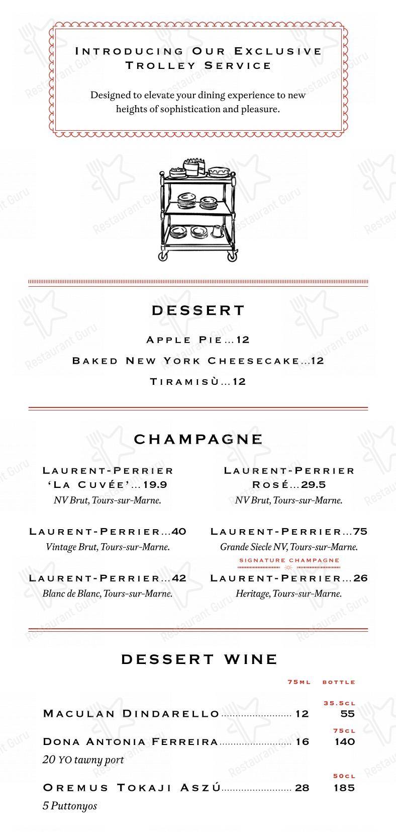 Menu at Louis Restaurant, Manchester
