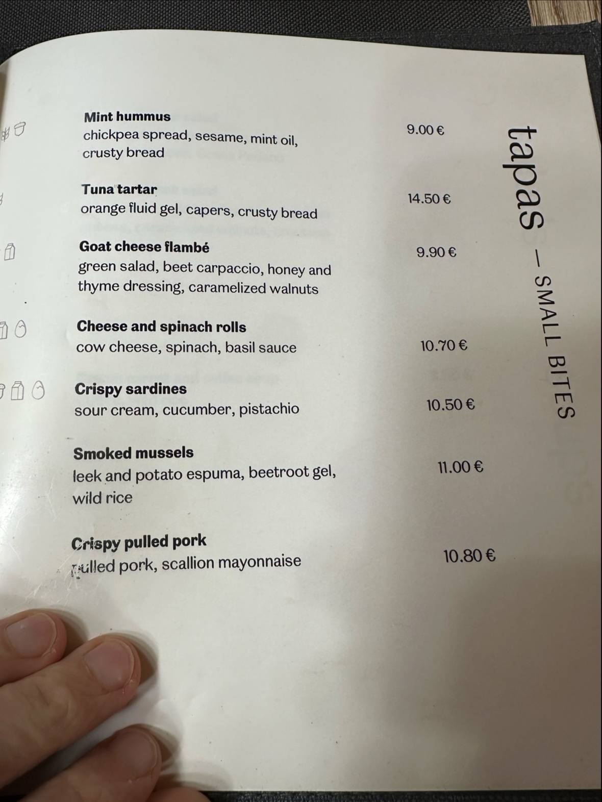 Menu au Lucin Kantun restaurant, Dubrovnik