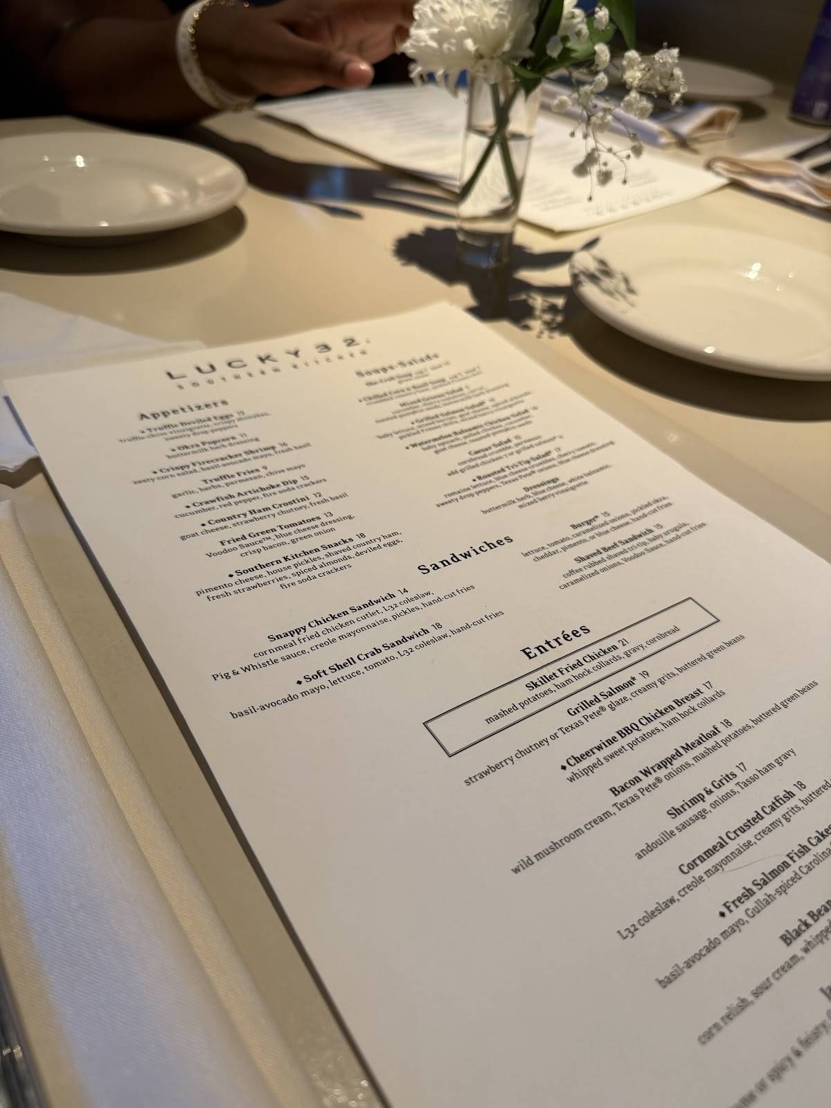 Menu at Lucky 32 Southern Kitchen restaurant, Greensboro