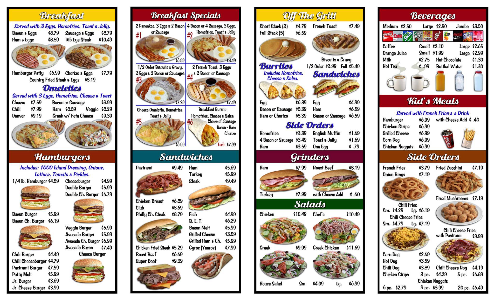 Menu at Lucky Greek fast food, Riverside, Merrill Ave