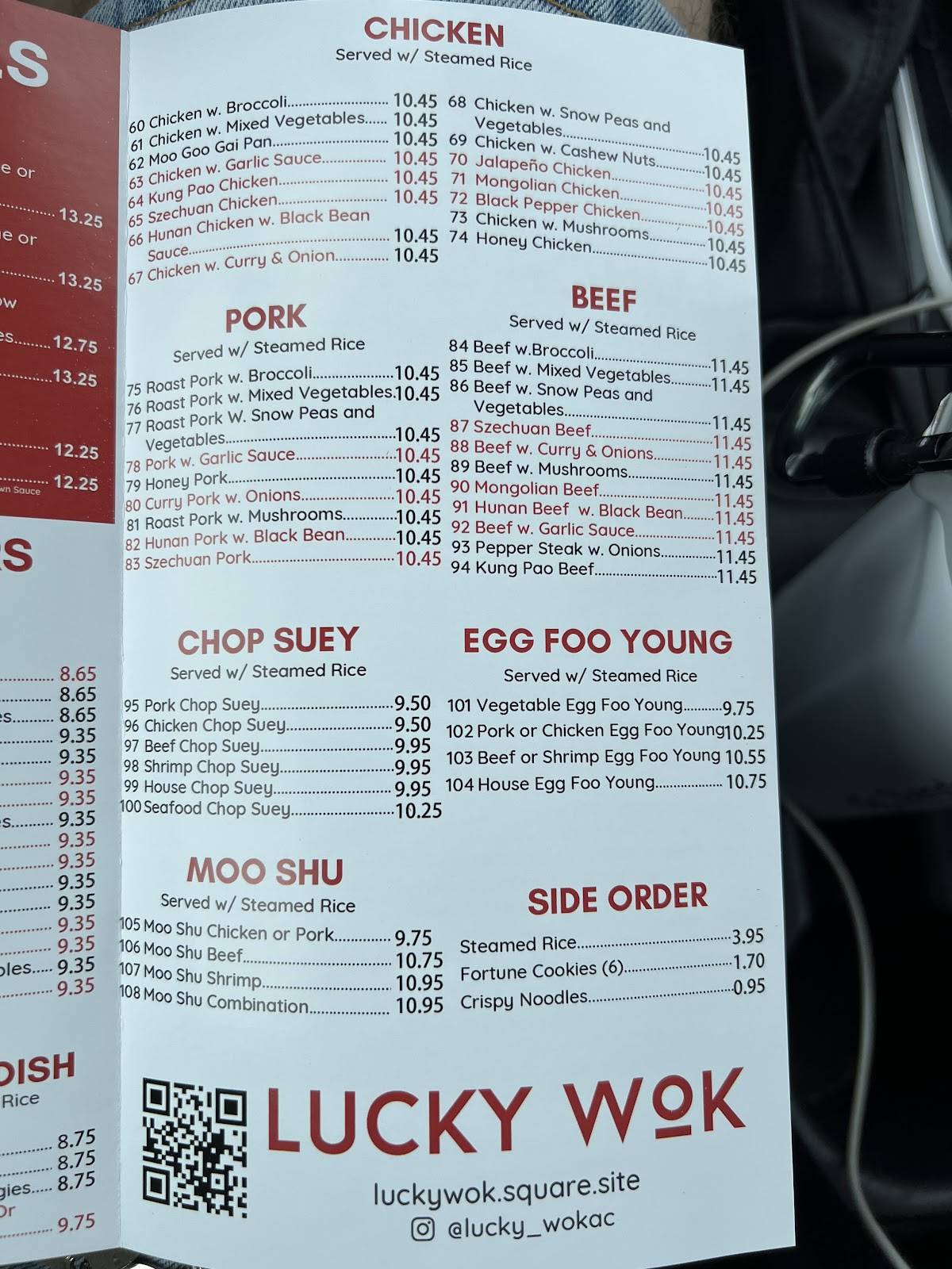 Menu at Lucky Wok Asian Cafe, Forest Hill