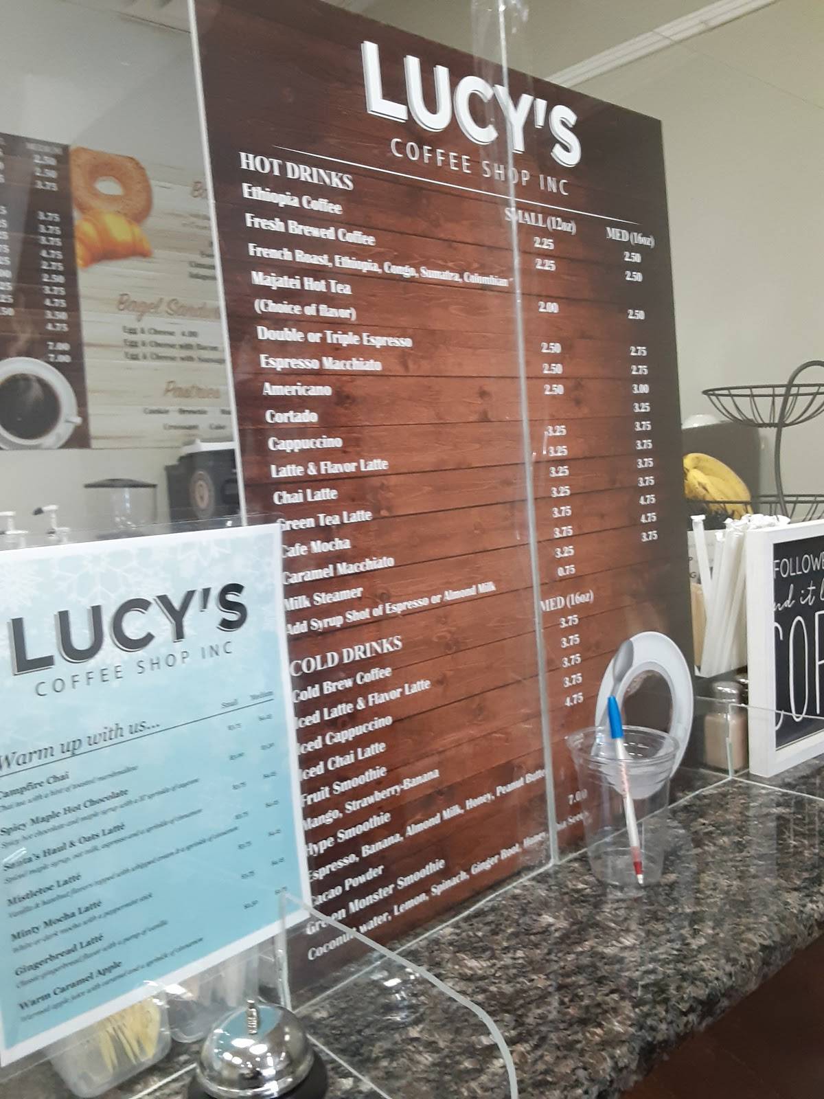 Menu at Lucy's Coffee Shop pub & bar, Philadelphia, Chestnut St