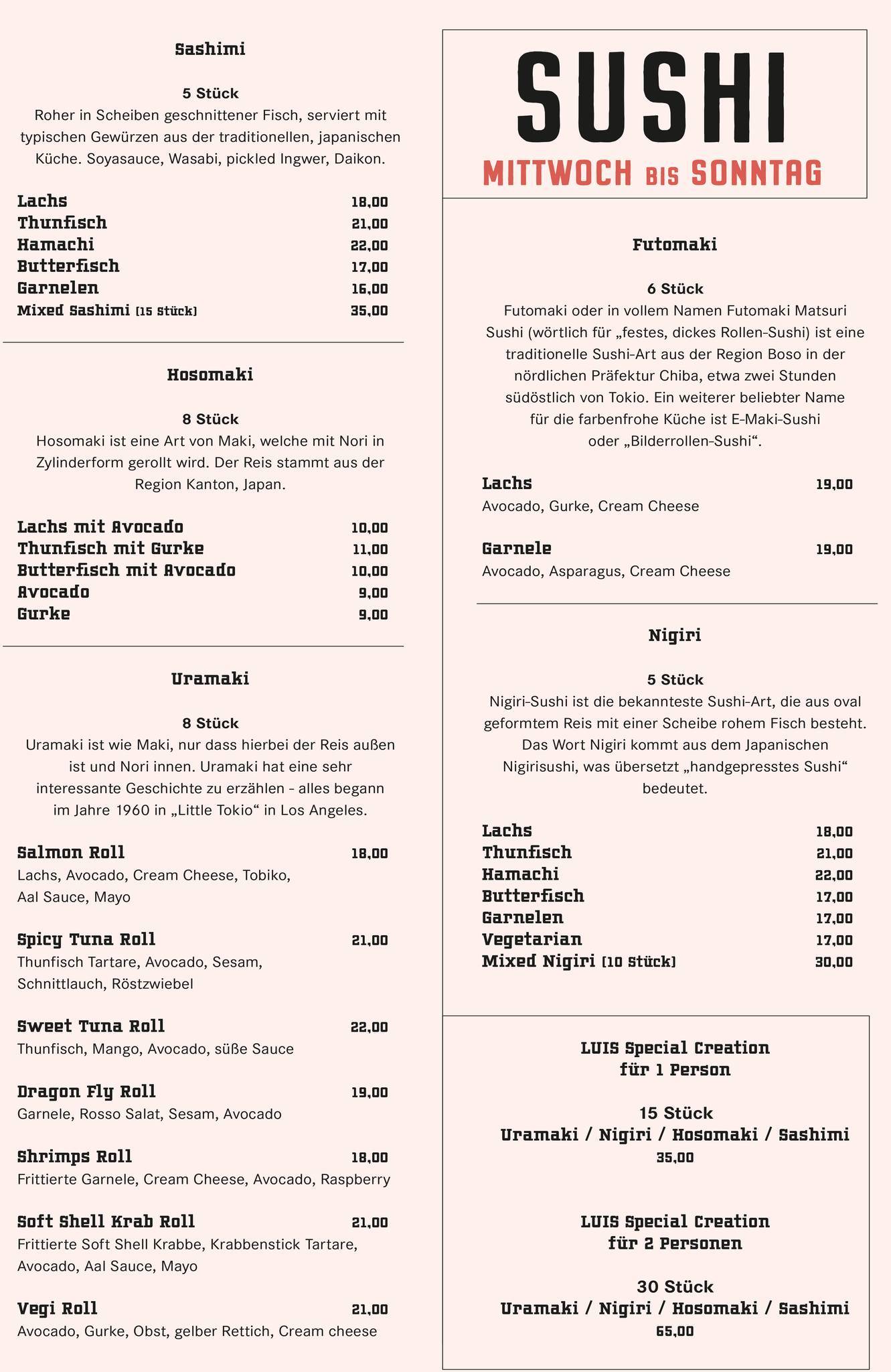 Speisekarte von Luis Restaurant-Pizzeria-Bar, Nauders
