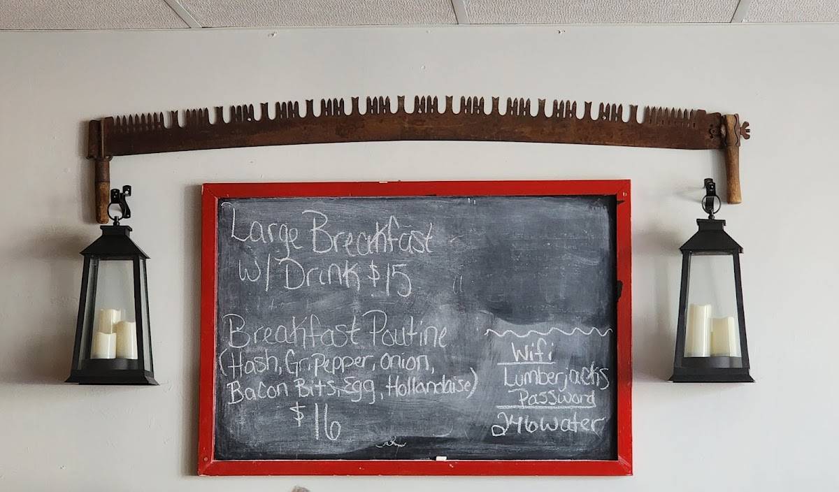 Menu at Lumberjacks Cafe, Saint Andrews