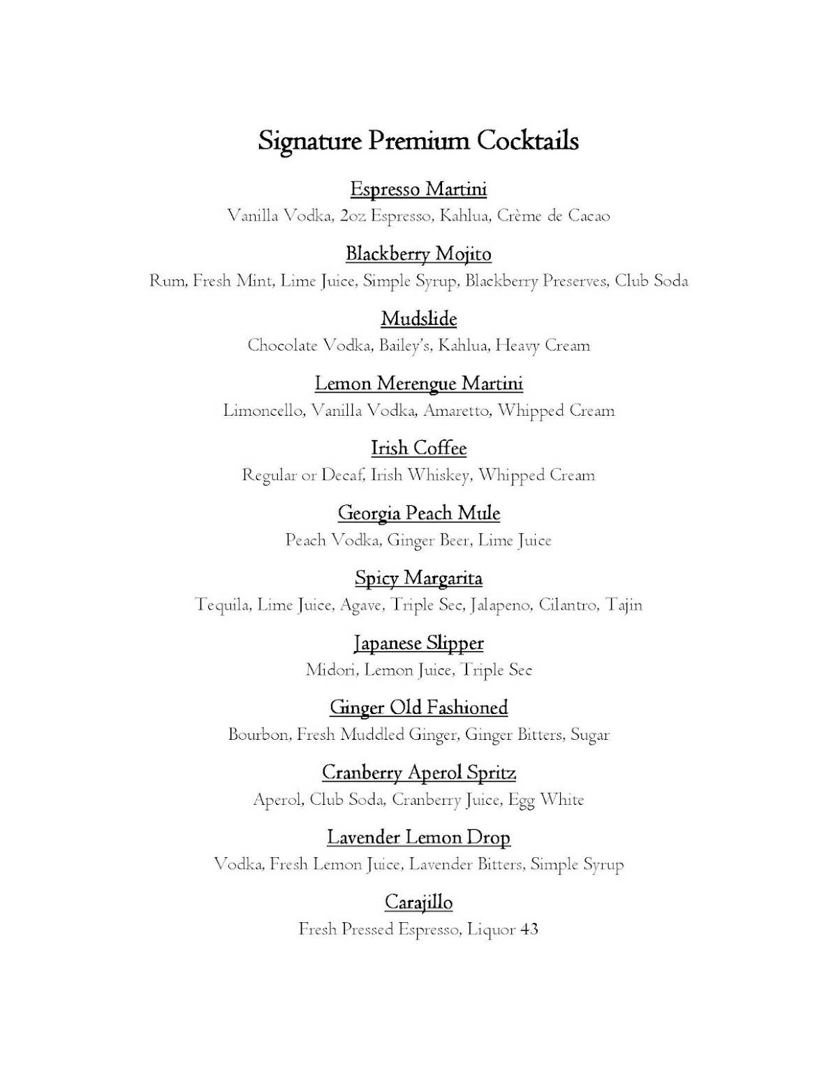 Menu at Luna's Restaurant, Gainesville